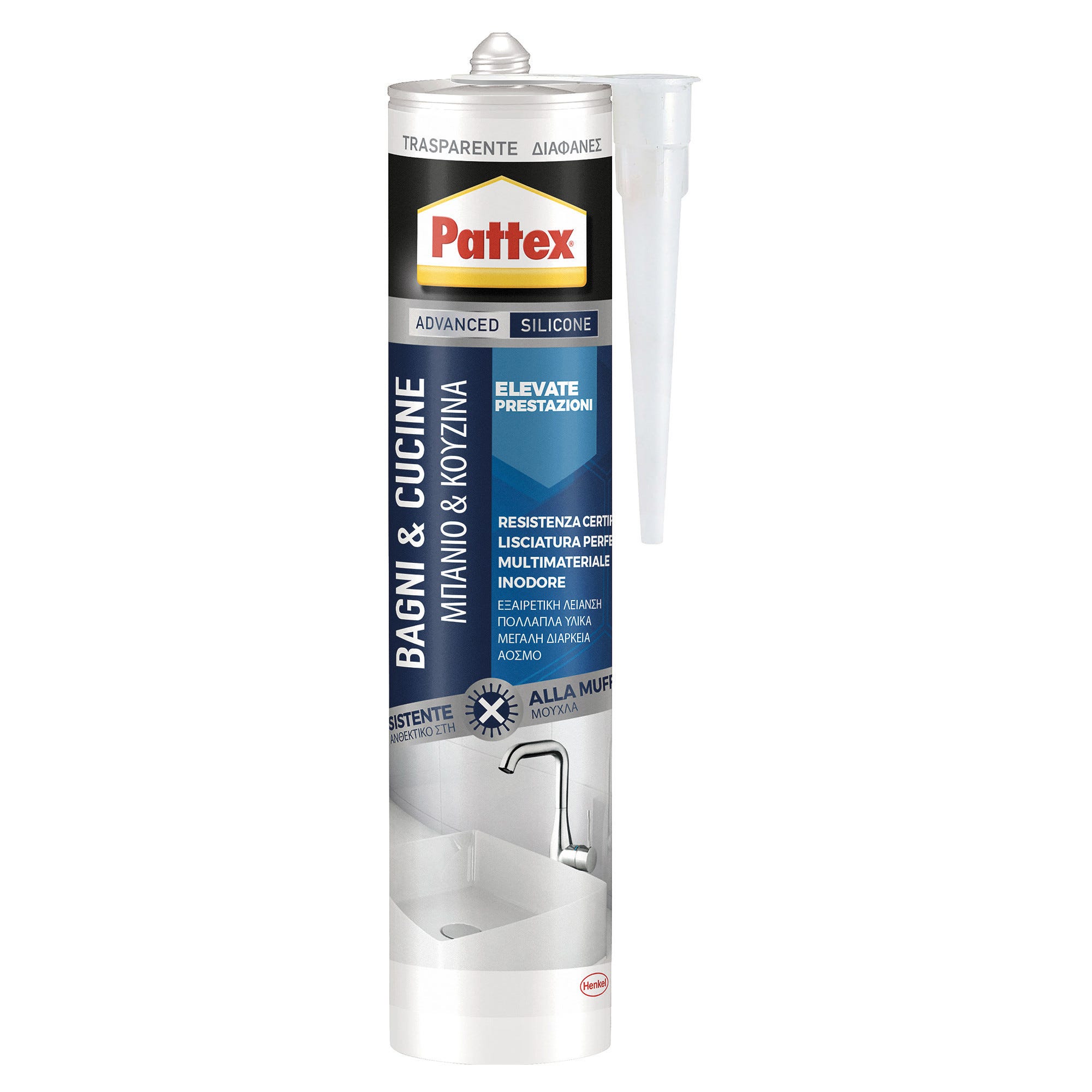 SILICONE ACETICO PATTEX PREMIUM SANITARI TRASPARENTE 280 ml ANTIMUFFA ...