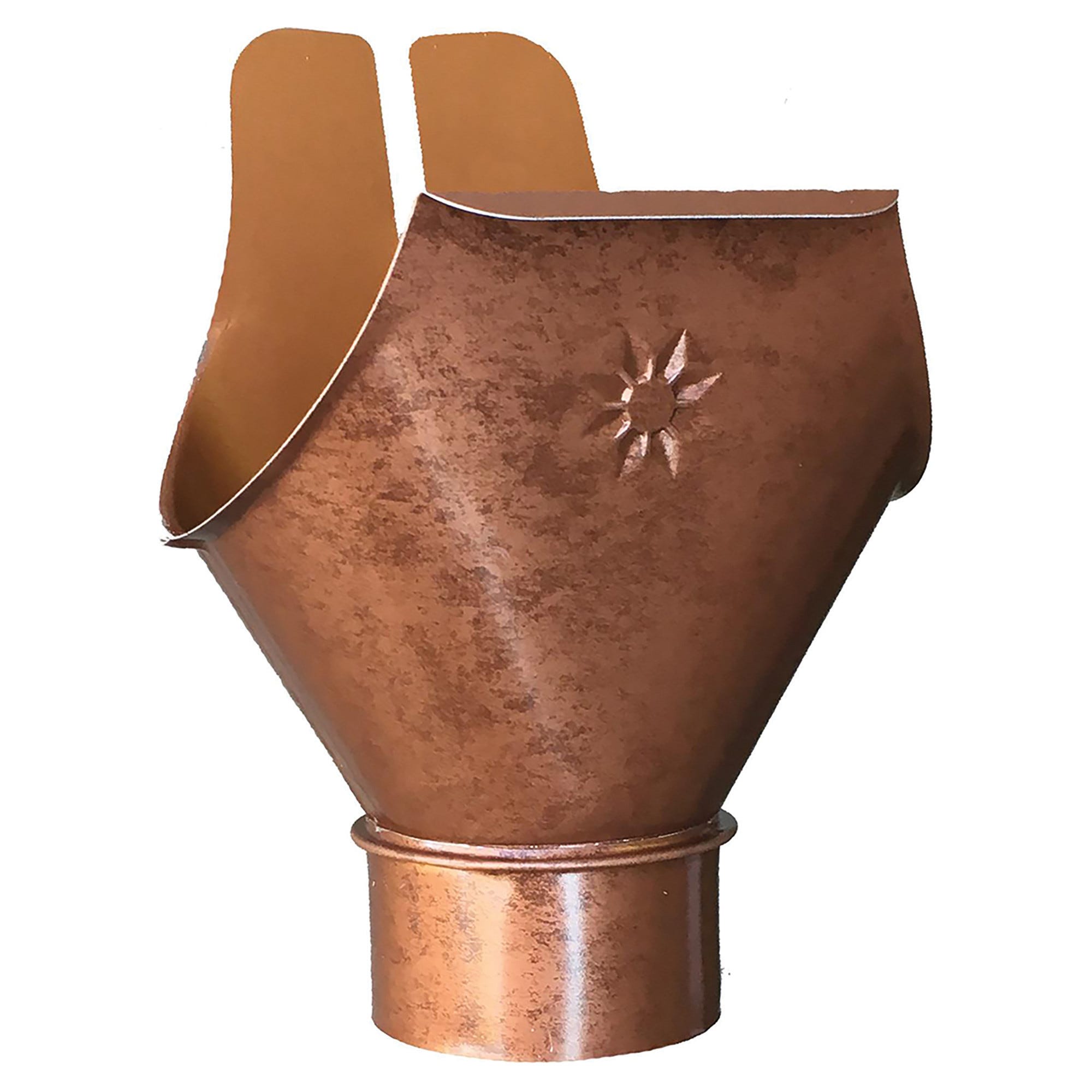 TRAMOGGIA SCARICO DIN 130 Ø 80 mm FINTO RAME LAMIERA PREVERNICIATA ...