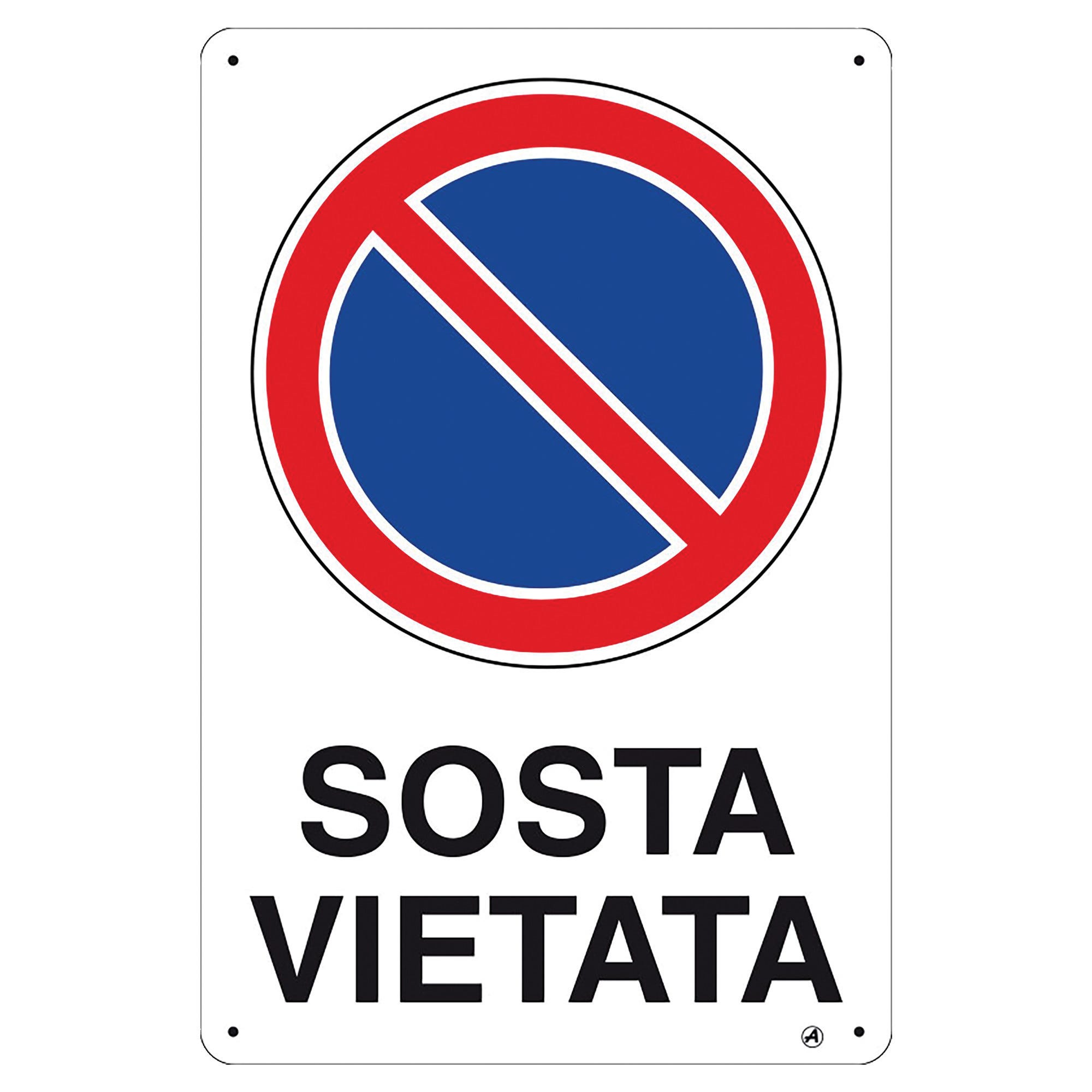 CARTELLO SOSTA VIETATA IN PVC 20x30 cm