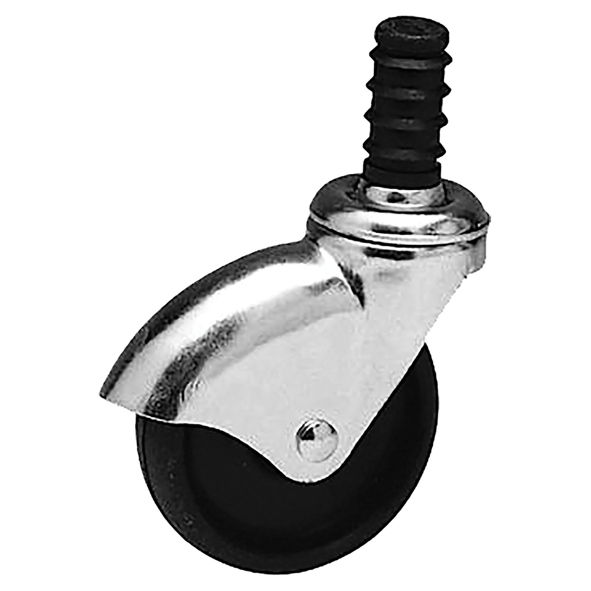 RUOTA A CUFFIA Ø 45 mm PORTATA 28 kg POLIPROPILENE NERO SUPPORTO A ...