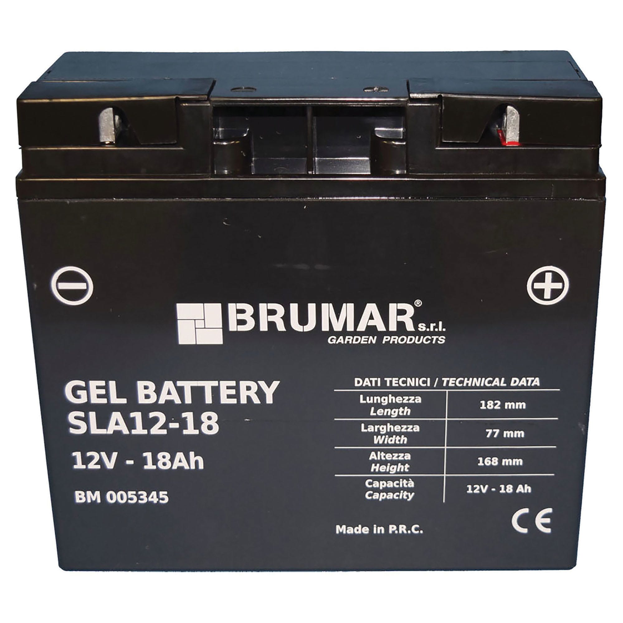 BATTERIA PER TRATTORINO AL GEL 18 A L180xH167xP76 mm PESO 5,2 kg