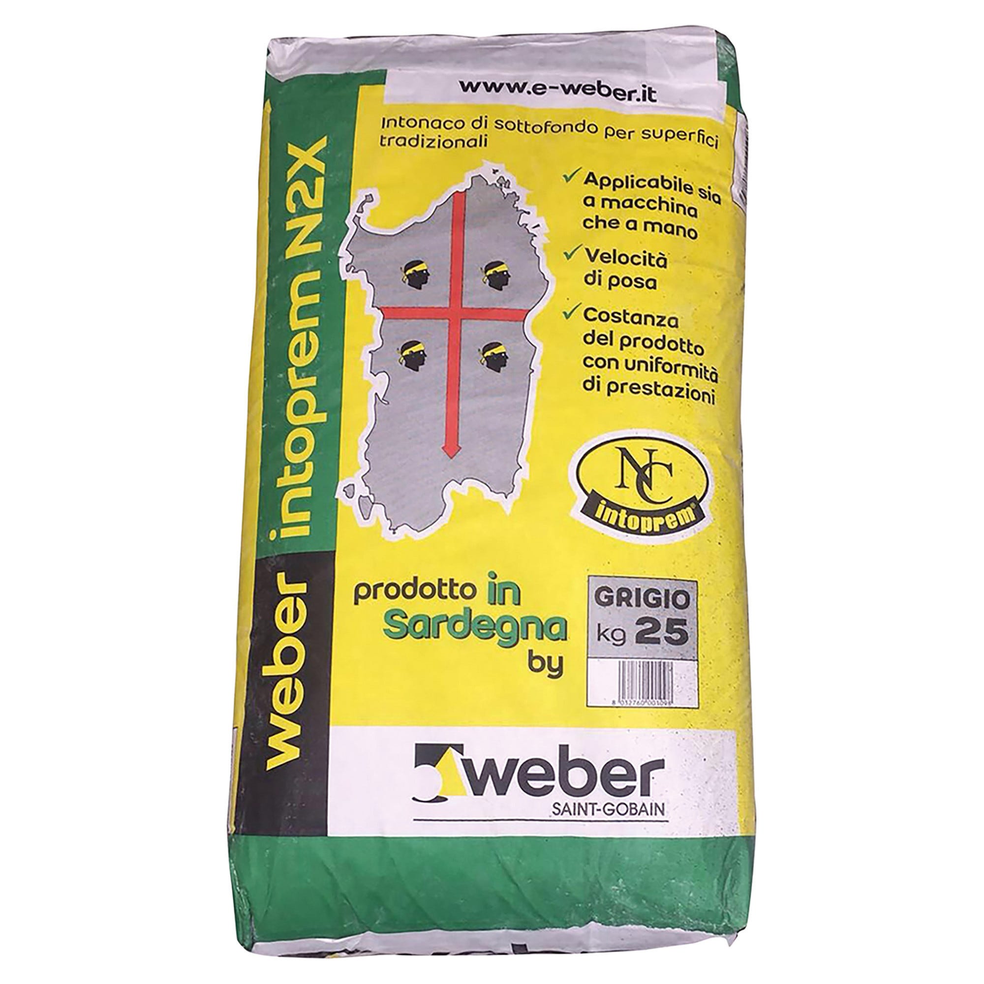 INTONACO DI FONDO INTOPREM N2X 25 kg BASE CALCE E CEMENTO A MANO E A ...