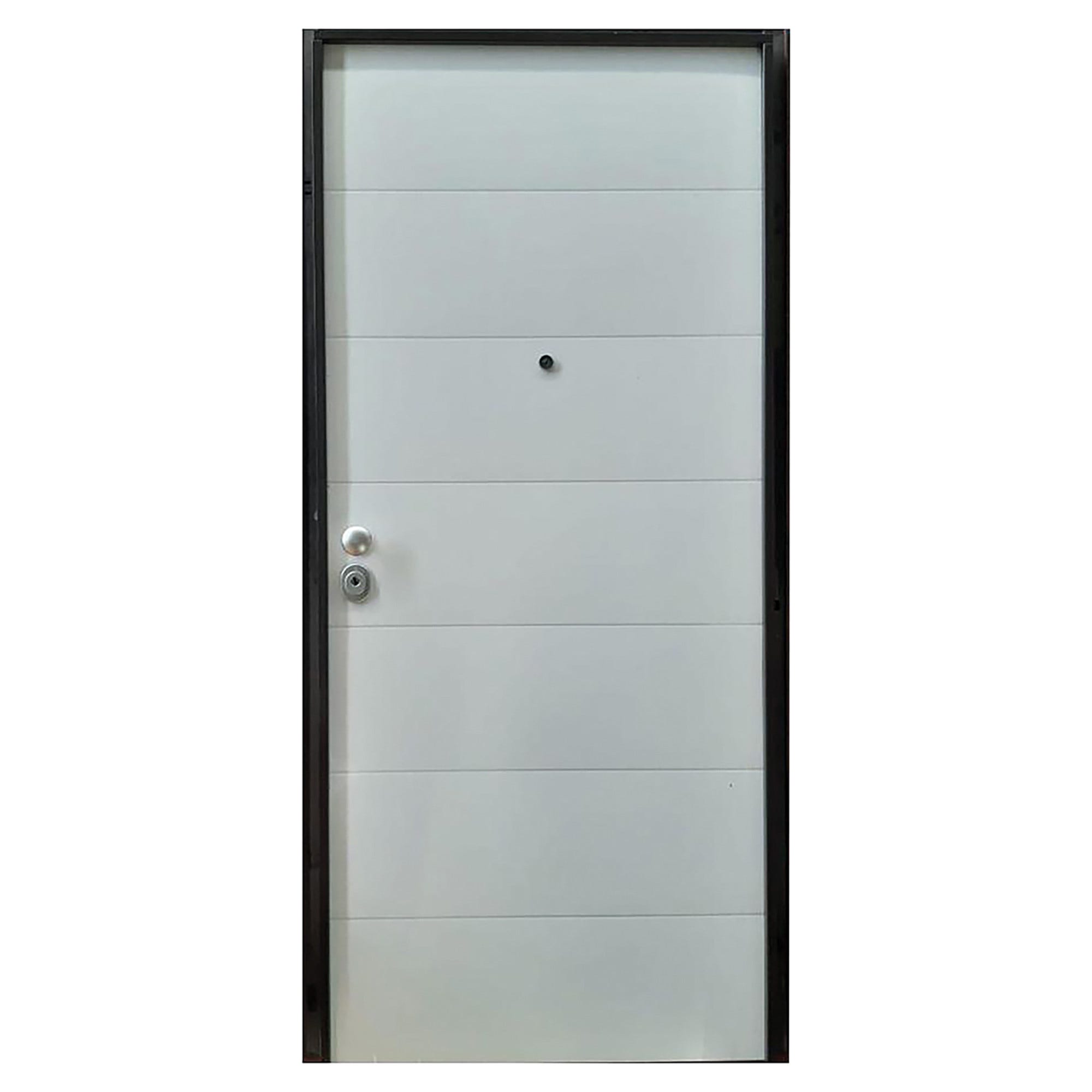 PORTA BLINDATA SECURE BIANCO CLASSE 3 APERTURA SPINTA A SINISTRA 210x90 ...