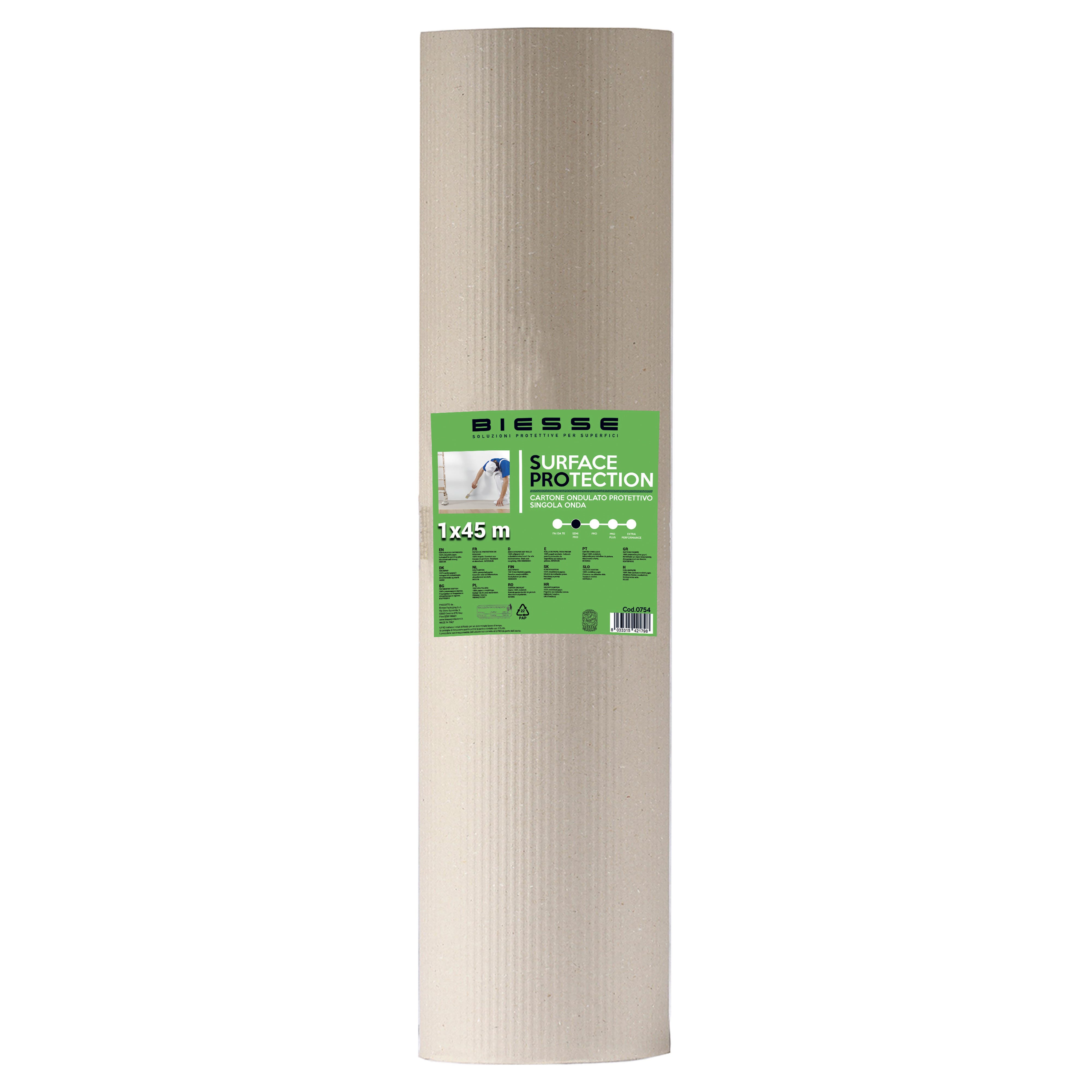 ROTOLO CARTONE ONDULATO BIESSE 1 x 45 m 180 g/m² ONDA SINGOLA