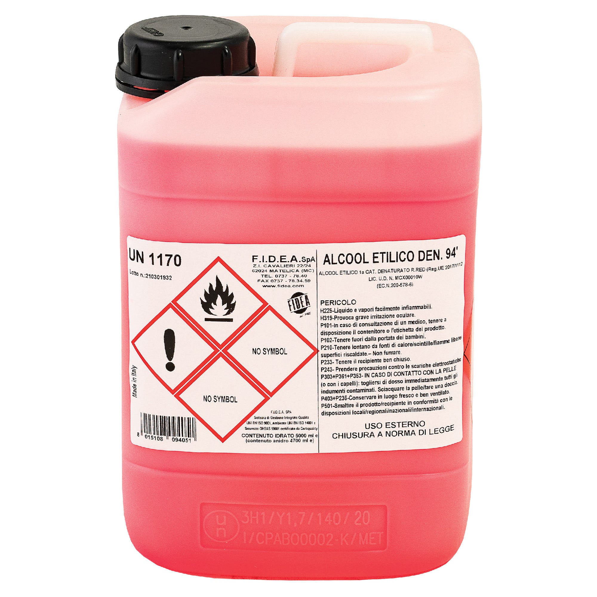 ALCOOL ETILICO 94° DENATURATO 5 l | Tecnomat