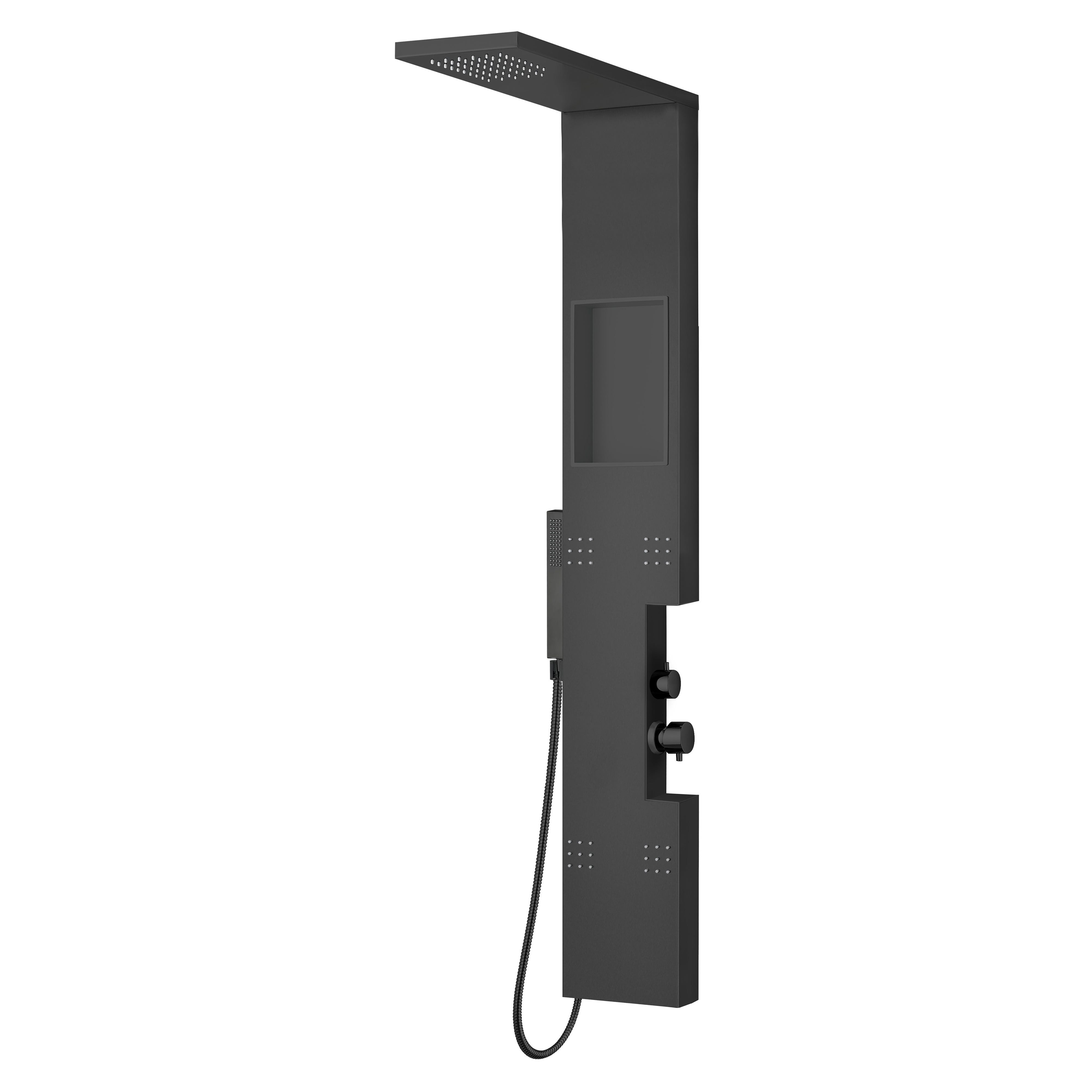 COLONNA DOCCIA IDRO ACQUAPRO ISTRIA IN ALLUMINIO NERO 1 GETTO CON ...