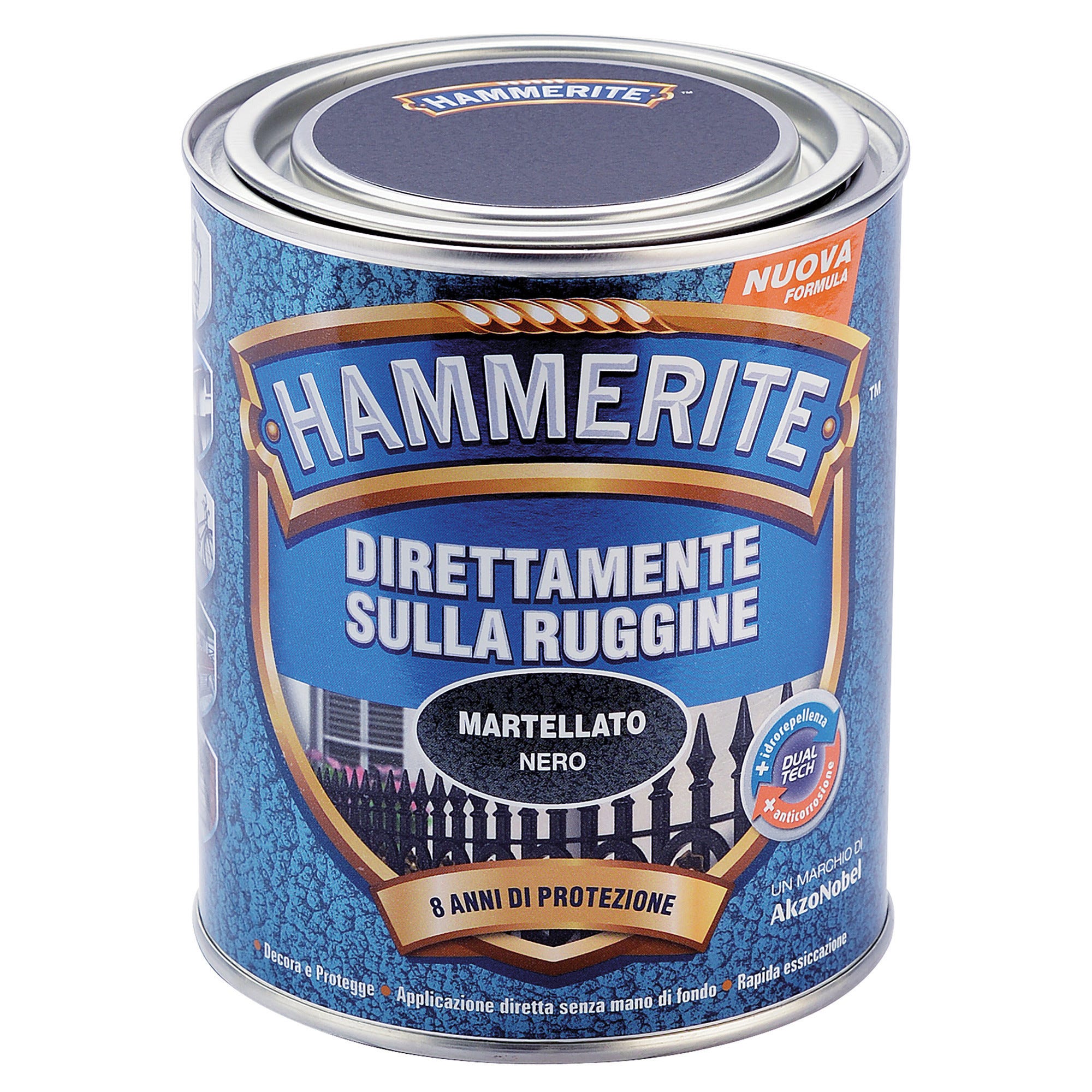 ANTIRUGGINE MARTELLATO HAMMERITE NERO 0,75 l FERRO E METALLO 8-10 m² ...