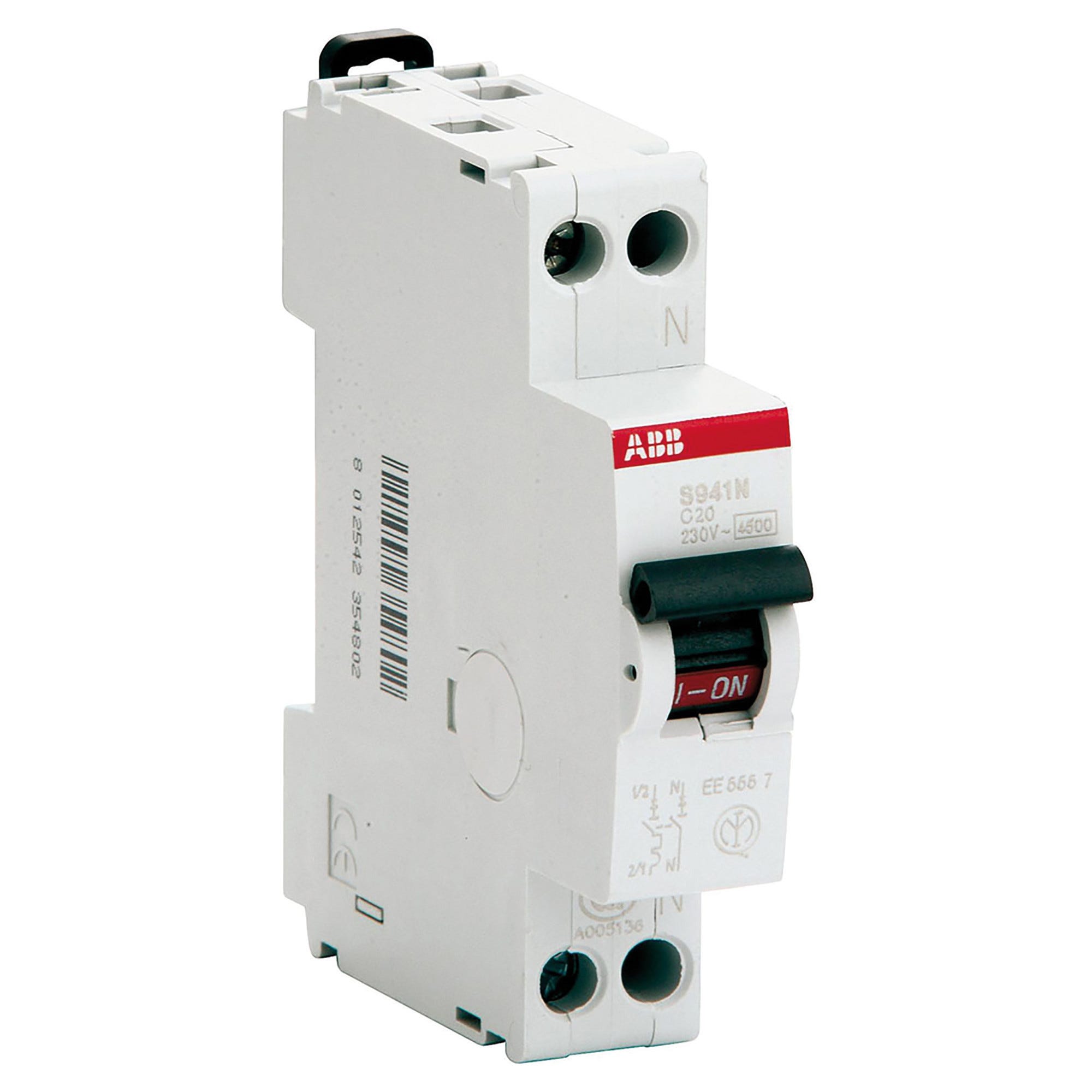 INTERRUTTORE MAGNETOTERMICO ABB 1P+N 16A 4,5KA CURVA C 1 MODULO