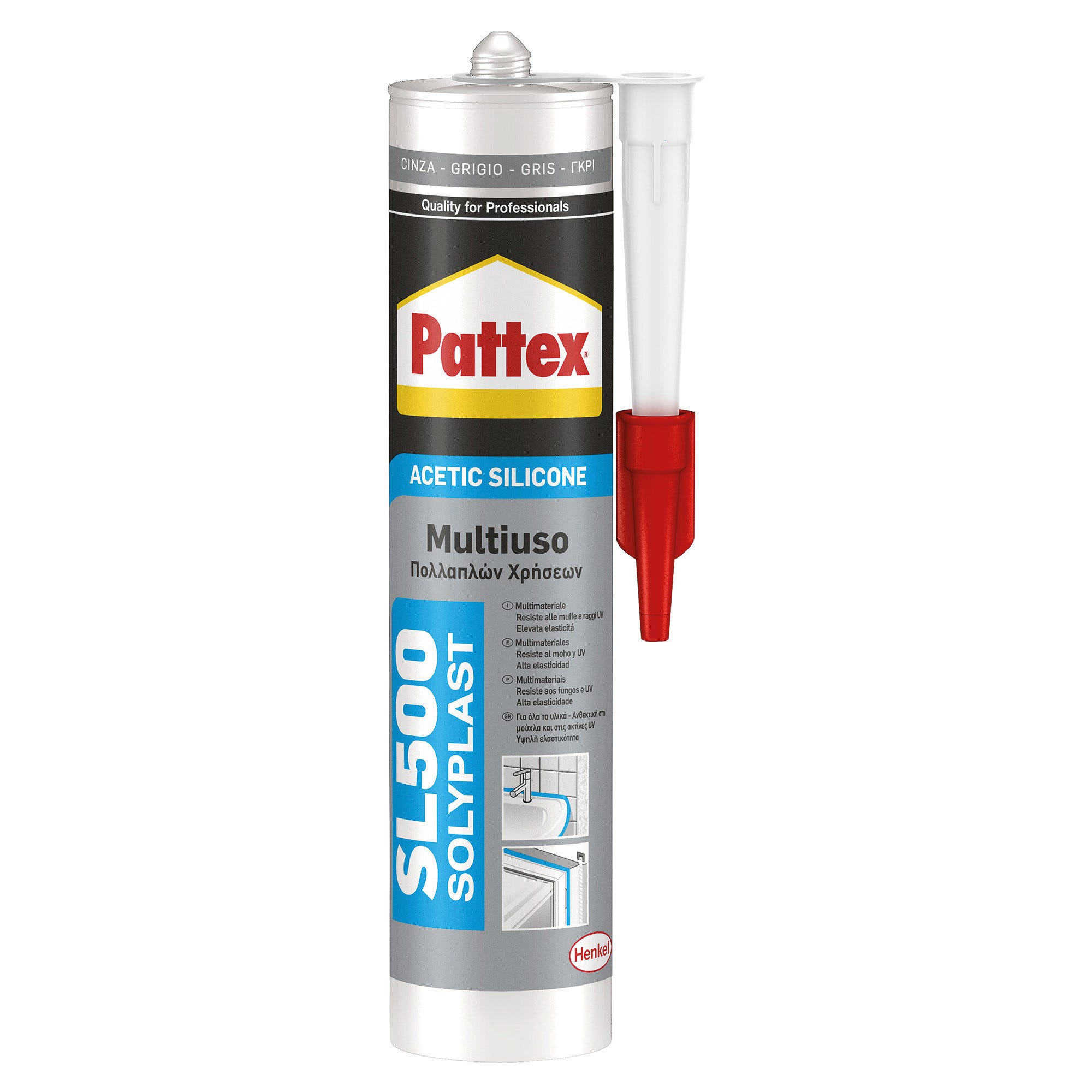 SILICONE ACETICO PATTEX UNIVERSALE GRIGIO 300 ml ALTA QUALITA